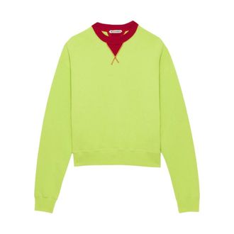 J.W.Anderson Femme, Sweatshirts et sweats &agrave; capuche, Vert, Taille: 40 FR Contrast Collar SweaT-shirt