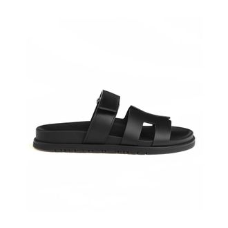 Herm&egrave;s Femme, Chaussures, Noir, Taille: 37 1/2 EU Slippers