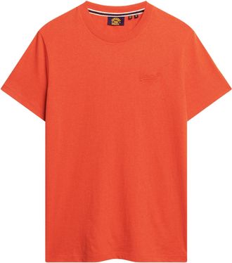 Superdry Herren Essential T-Shirt aus Bio-Baumwolle mit Logo Leuchtendes Orange Meliert XXXL