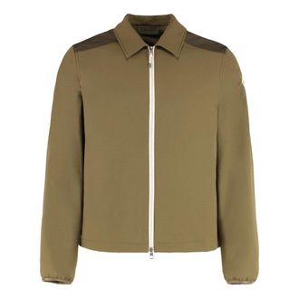 Moncler Wattiertes Seersucker-Hemd mit Rei&szlig;verschluss - - Jackets - Herren - Gr&uuml;n - L