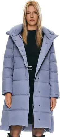 Orolay Damen Daunenmantel Warm Winter Jacke mit Kapuze Stilvoll Blau XXL