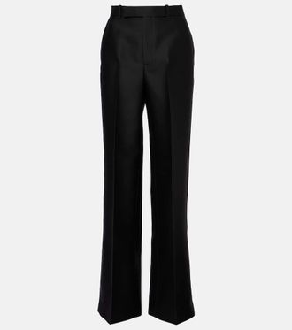 Gucci Pantalon droit en laine et soie