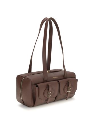 Coccinelle Womens Mavery Shoulder Bag Berry Calf Leather Bos Taurus