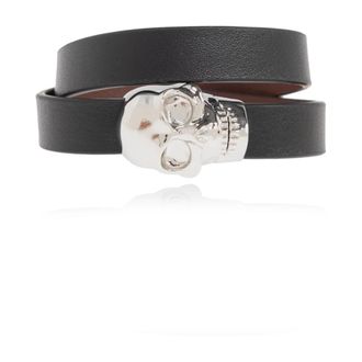 Alexander McQueen Lederarmband - - Accessories - Herren - Schwarzk - S