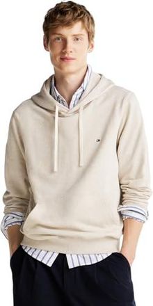 Tommy Hilfiger Sweat &agrave; Capuche Essentials Terry MW0MW37235 pour Homme, Beige, L, Beige (Lait davoine chin&eacute;), L