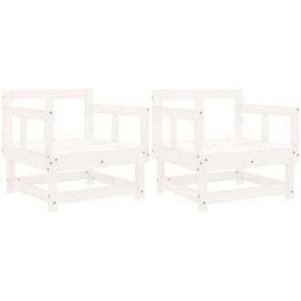 vidaXL Chaises de jardin lot de 2 blanc bois massif de pin Vidaxl