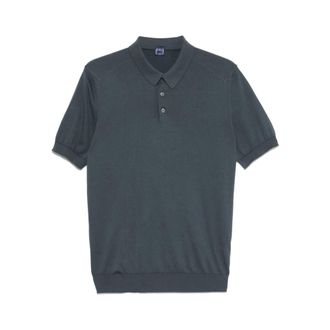 Fedeli Homme, Tops, Bleu, Taille: XL Pull Col Polo Bleu-Gris