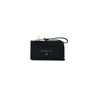 Patrizia Pepe Femme, Accessoires, Noir, Taille: ONE Size Porte-cartes zipp&eacute; Lettering