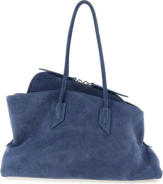 The Attico Femme, Sacs, Bleu, Taille: ONE Size La Passeggiata Medium Suede Shoulder Bag
