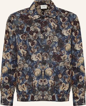 Les Deux Jacquard-Overshirt blau