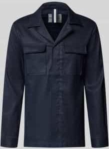 Profuomo Regular Fit Hemdjacke aus Leinen-Mix mit Brusttaschen