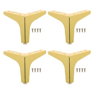 Valiclud 4 St&uuml;ck M&ouml;belf&uuml;&szlig;e aus Metall Hohe Dreieckige Sofaf&uuml;&szlig;e mit Schrauben Robuste Dreizackige Beine f&uuml;r Sofa Schrank Stuhl Ottomane Modernes Design Gl&auml;nzend