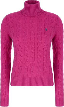 Polo Ralph Lauren Femme, Pulls, Rose, Taille: 40 FR Pull &agrave; col roul&eacute; en maille torsad&eacute;e