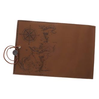 DOITOOL Federm&auml;ppchen Aus Leder Rolltasche Vintage Kartendesign Gro&szlig;e Stifttasche Glatte Oberfl&auml;che Reise Stifterolle F&uuml;r Schule K&uuml;nstler