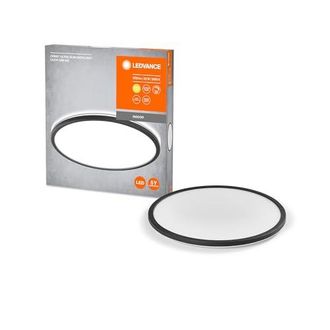 Ledvance Plafonnier ORBIS Ultra Slim 400mm, noir, 22W, 2720lm, lumi&egrave;re blanche chaude homog&egrave;ne (3000K) + r&eacute;tro-&eacute;clairage, gradation en trois &eacute;tapes via interru