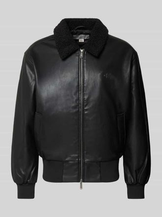 Calvin Klein Jeans Regular Fit Jacke in Leder-Optik mit Umlegekragen