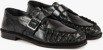Alohas Mocassins Brandy en cuir froiss&eacute;