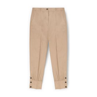 Motivi Hose mit Umschlag aus Popeline - - Trousers - Damen - Beige - XS