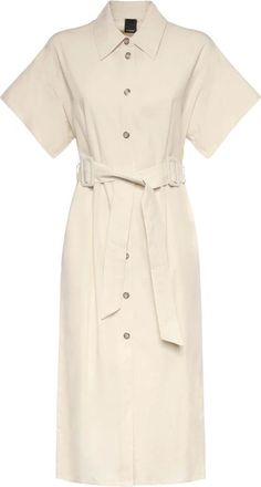 Pinko Pinko, Femme, Robes, Blanc, Taille: 38 FR Alesha Midi Shirt Dress