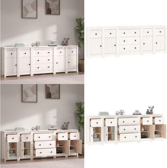vidaXL Sideboard Wei&szlig; 230x35x80 cm Massivholz Kiefer - Sideboard - Wohnwand - Regal - Holz Sideboard - Massiver Kiefer - Home & Living