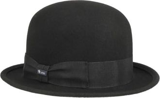 LIPODO Chapeau Melon en Feutre de Laine Femme/Homme - Made in Italy avec Ruban Gros Grain Printemps-ete Printemps Ete Automne Hiver - XL (60-61 cm) Noir
