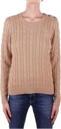 Ralph Lauren Femme, Pulls, Brun, Taille: 40 FR Pull en coton à maille torsadée
