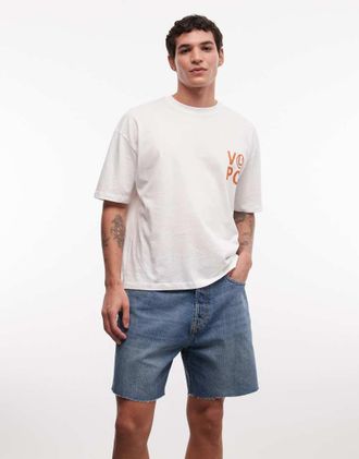 Weekday Short en jean oversize - Bleu