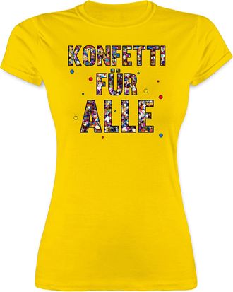 Shirtracer Shirt Damen - Karneval & Fasching - Konfetti f&uuml;r Alle I - M - Gelb - Karneval-Klamotten Faschings Tshirt Karnevals karnevalsmotiv Shirts Damen-Shirt F