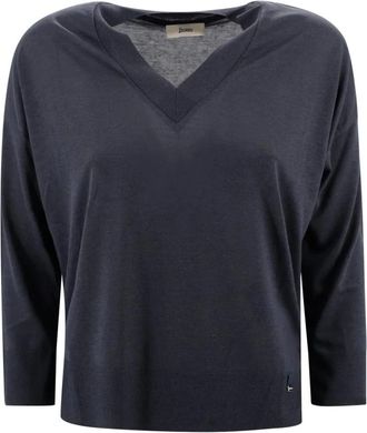 Herno Femme, Tops, Bleu, Taille: 42 FR T-shirt D&eacute;contract&eacute; en Coton