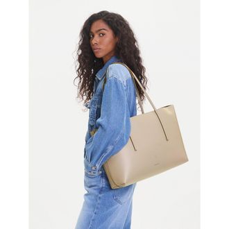 Calvin Klein Handtasche Calvin Klein Foil Logo Tote W/Pouch LV04F3274G Beige