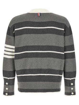 Thom Browne Mens Gray Cotton Cardigan Clothing