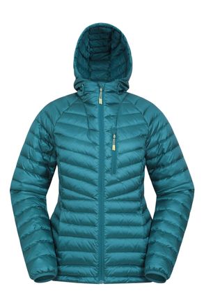 Mountain Warehouse Skyline hydrophobe Damen-Daunenjacke - Wasserabweisende Winterjacke, isolierte Pufferjacke, verstellbar - f&uuml;r Winter, Reisen & t&auml;glichen Gebrauch Aqua
