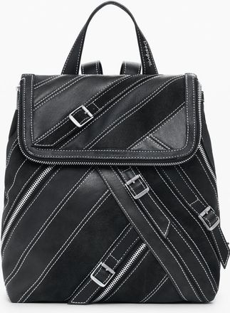 Desigual Schwarzer Polyurethan Damenrucksack