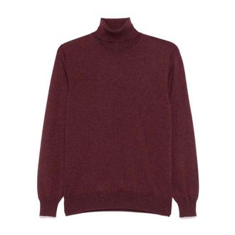Brunello Cucinelli Kaschmir-Rollkragenpullover - - Knitwear - Herren - Rot - 2XL