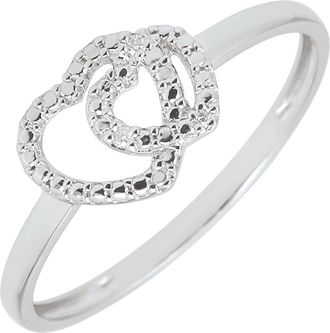 Edenly Ring Weissgold und Diamanten - Herzen Komplizen