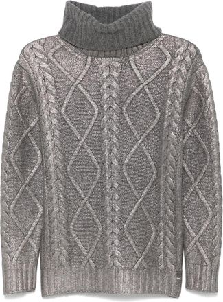 Herno Pullover mit Lam&eacute;-Effekt - Grau