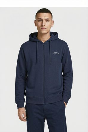 Jack & Jones Kapuzensweatjacke JACK & JONES JJCOLLEGE LOGO SWEAT ZIP HOOD, Herren, Gr. S, navy blazer, Sweatware, Obermaterial: 80% Baumwolle, 20% Polyester, unifa