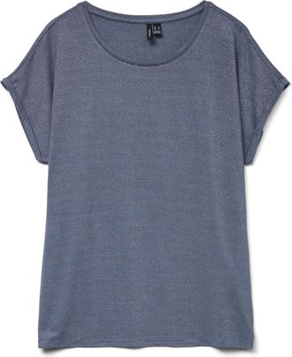 Vero Moda Vmlava Glitter Ss Top Stripe Ga JRS Noos