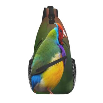 AOOEDM Gouldian Finch Bird Cross Chest Bag Diagonally Sling Rucksack Crossbody Umhängetasche Reisen Wandern Daypacks für Männer Frauen