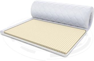 FDM Matratzentopper Latex MAX Matratze Topper 120x200 cm Härtegrad H3 Höhe ca. 4 cm Allergiker Geeignet Öko-Tex Weiß