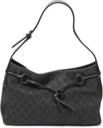 Gucci Crossbody Bags - Horsebit Drawstring Hobo - Gr. unisize - in Schwarz - f&uuml;r Damen
