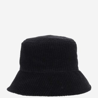Jil Sander Womens Bucket Hat Cotton Velvet Black