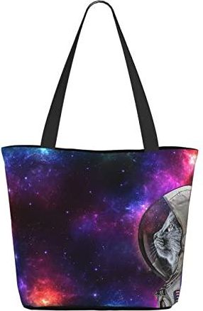 AOOEDM Space Animal Cat Ladies Shopping Bag 13x11x7in.Le cadeau parfait pour la Saint-Valentin.Cest de la Saint-Valentin pour maman, fille, &eacute;pouse, etc