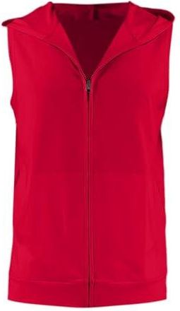 Generic Veste softshell l&eacute;g&egrave;re &agrave; capuche avec fermeture &eacute;clair et doublure en polaire coupe-vent pour la course &agrave; pied 2026, Rouge, XXL