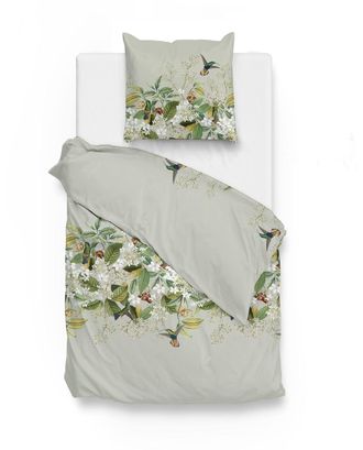 Heckett & Lane ZO Home Satin Bettw&auml;sche ALDONZA, 100% Baumwolle, Verschiedene Gr&ouml;&szlig;en, gr&uuml;n, Gr&ouml;&szlig;e:135x200 cm + 80x80 cm