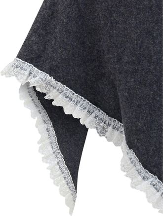 Ganni Openwork Wool Shawl - Gray