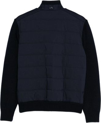 Paul & Shark Virgin Wool High-Neck Zip Cardigan - Navy
