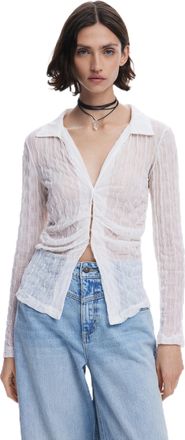 Desigual Damen 25SWTK95 T-Shirt, White, XL