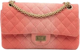 Chanel Sac bandouli&egrave;re matelass&eacute; en jean &agrave; double rabat Pre-owned - Femme - Pre-owned - Orange - Taille: ONE Size