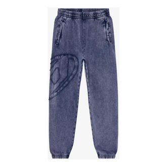 Diesel Pantalons de surv&ecirc;tement en coton avec patch Oval D - Homme - Pantalons - Bleu - Taille: L